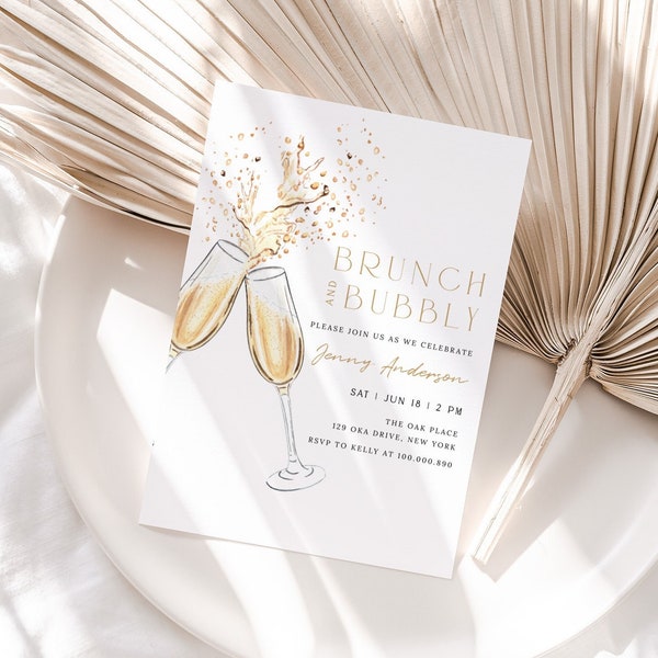 Champagne Invitation - Etsy