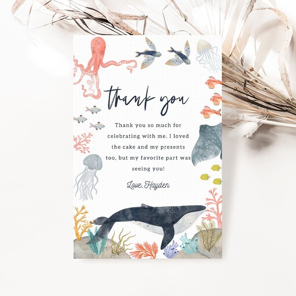 Whale Thank You Card - Etsy