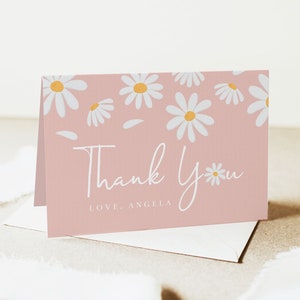 Daisy Thank You Card Flower Birthday Daisy Birthday Thank You Card ...