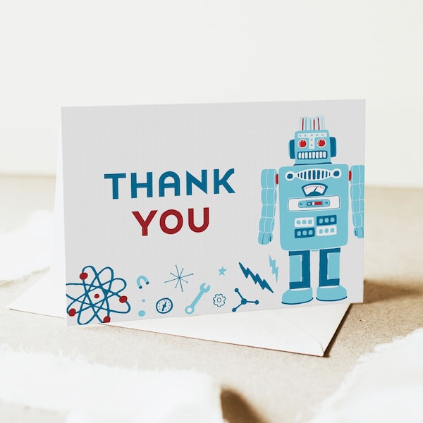 Robot Thank You Cards - Etsy