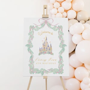 Editable Princess Castle Welcome Sign Custom Sign Birthday Decor ...
