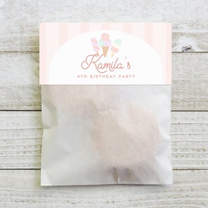 Editable Ice Cream Treat Bag Toppers Popsical Bag Label Gift Bag ...