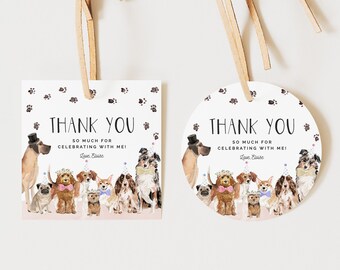Dog Birthday Thank You Tag - Etsy