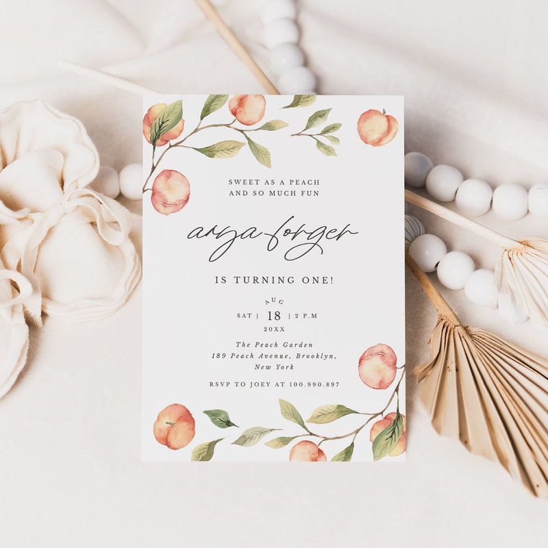 Peach Invitation - Etsy