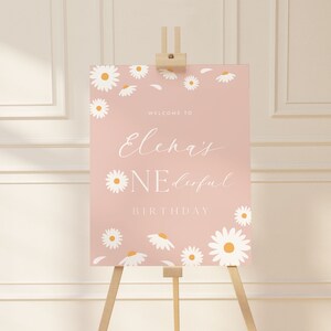 Editable Daisy Welcome Sign Custom Sign Entrance Sign Birthday Decor ...