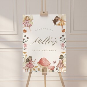 Editable Fairy Welcome Sign Custom Sign Garden Fairies Birthday Decor ...