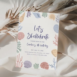 Let's Shellebrate Birthday Invitation Template Under the - Etsy
