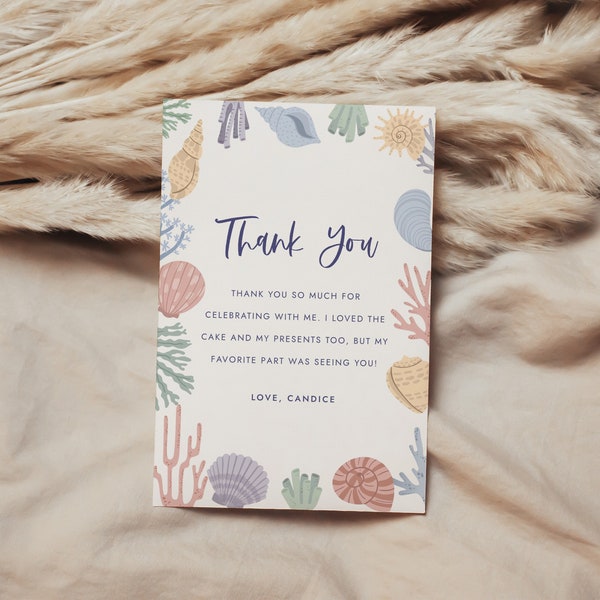 Shell Thank You Card - Etsy