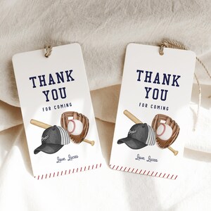 Editable Baseball Birthday Decor Favor Thank You Gift Tag Food Label ...