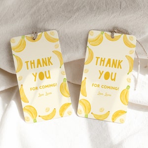 Editable Banana Thank You Tag Favor Tag Let's Go Banana Fruit Gift Tag ...