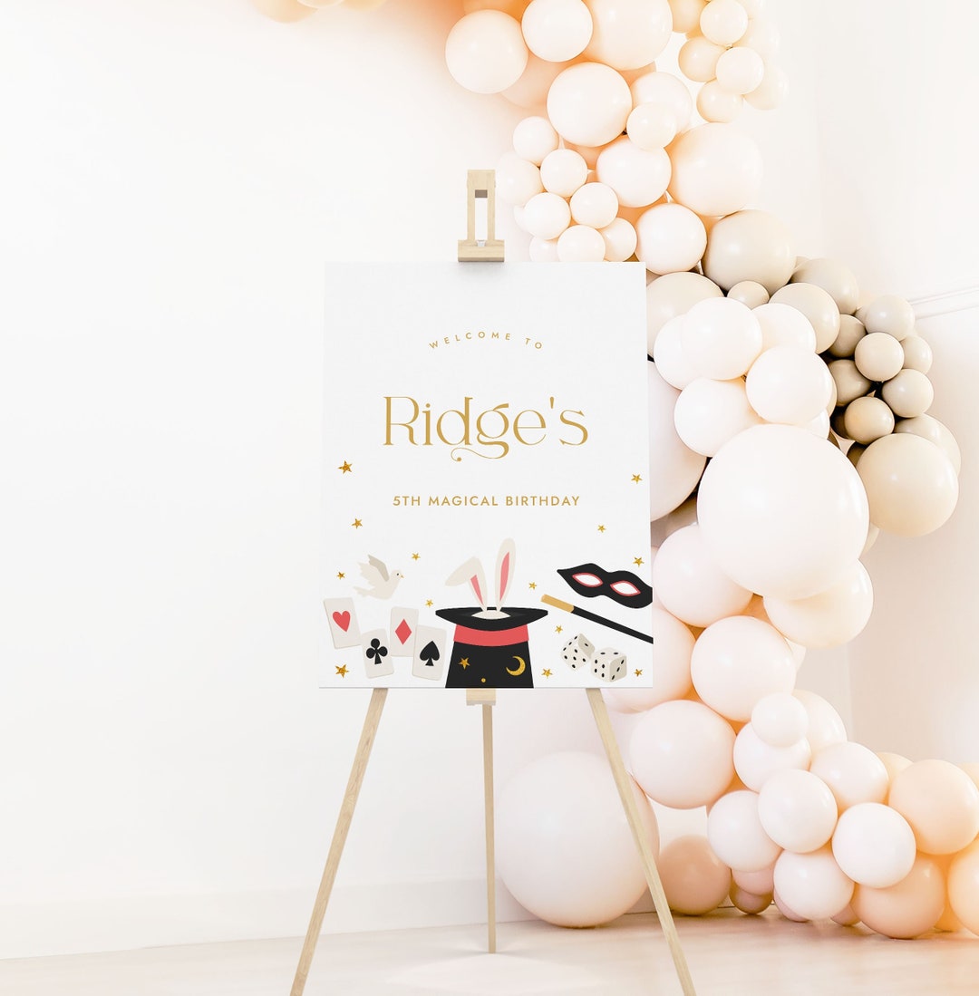 Magic Birthday Welcome Sign Magician Birthday Magic Show Birthday Decor ...