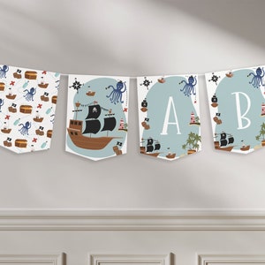 Editable Pirate Happy Birthday Banner Garland High Chair - Etsy