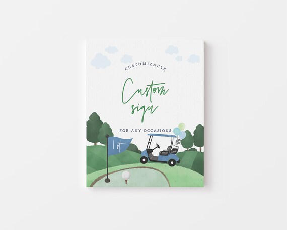 Golf Modern Birthday Custom Sign Printable Golf Birthday Printable ...