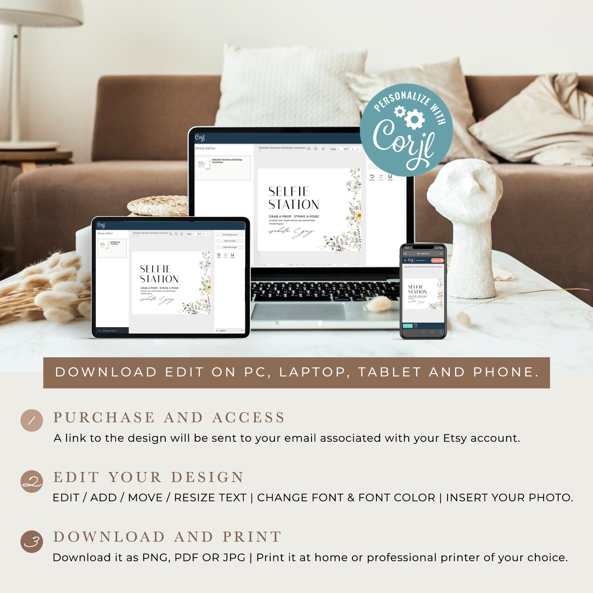 Editable Summer Wildflower Flower Menu Card Modern Simple - Etsy