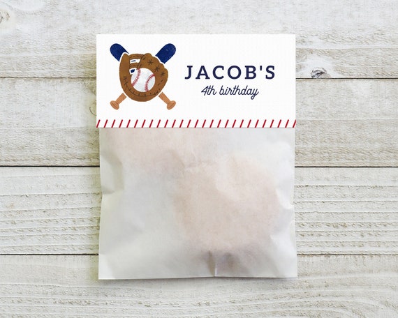 Baseball Treat Bag Toppers Ball Modern Birthday Gift Bag Toppers ...