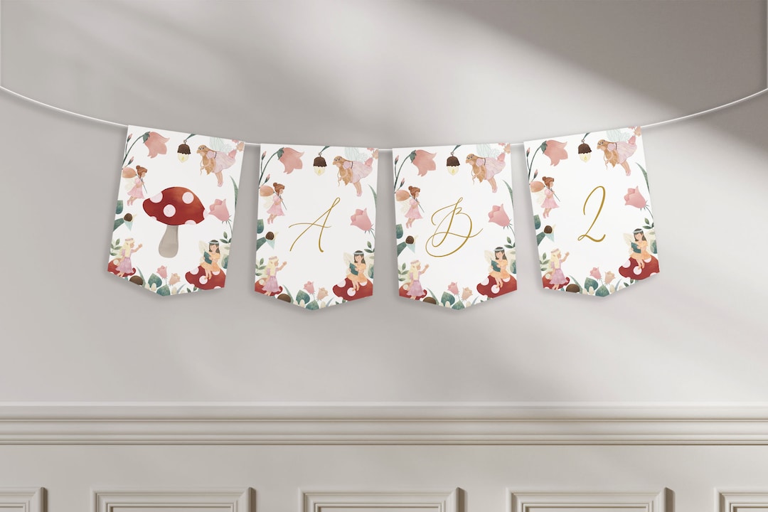 Editable Fairy Happy Birthday Banner High Chair Banner Fairy Forest ...