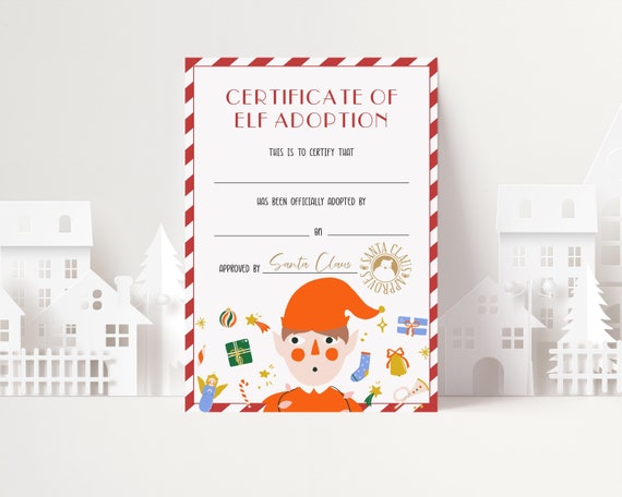 Editable Elf Adoption Certificate Adopt an Elf Letter Elf Activity ...