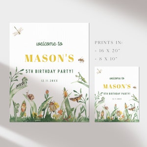 Bug Welcome Sign Bugs Birthday Sign Bugging Out Custom Sign Party Sign ...