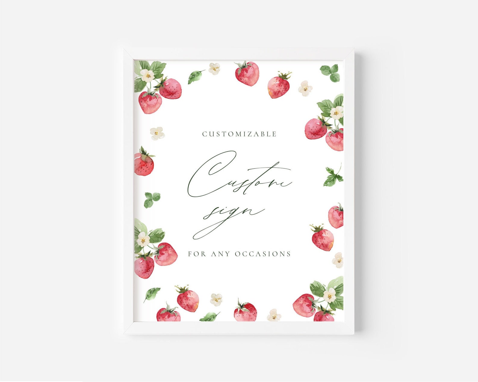 Editable Strawberry Custom Sign Birthday Party Custom Sign - Etsy