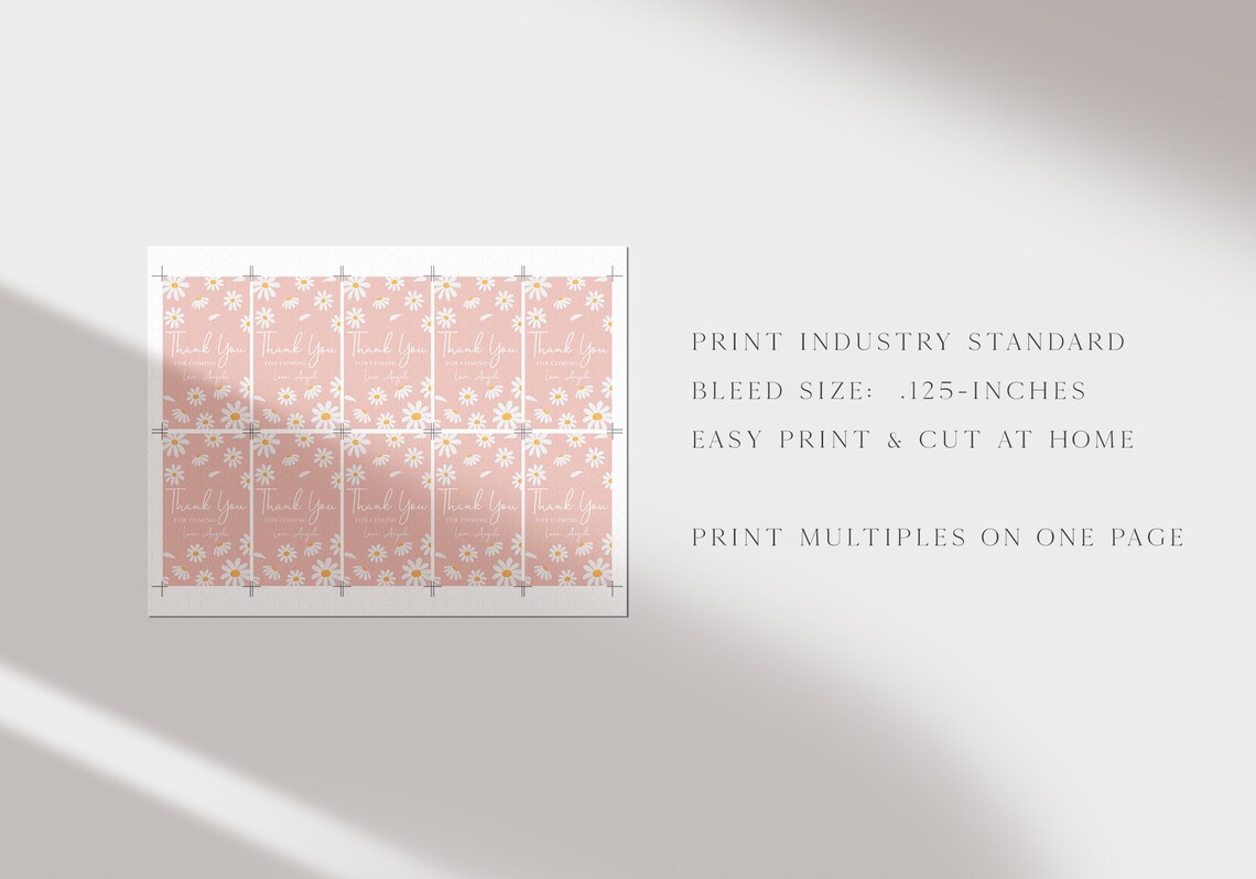 Editable Daisy Thank You Tag Favor Tag Flower Floral Gift Tag | Etsy