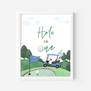 Instant Download Golf Hole in One Sign Golf Birthday Decor Printable ...