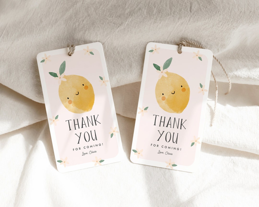 Editable Little Cutie Lemon Gift Tag Thank You Tag Party Decor ...