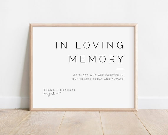 Editable In Loving Memory Sign Wedding Table Sign Corjl Template 563 by ...