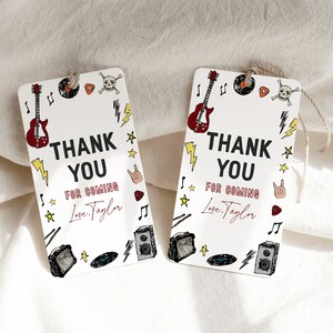 Editable Rock Star Thank You Tag Guitar Favor Tag Rock Band Gift Tag ...