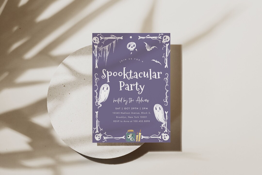 Editable Spooktacular Halloween Party Invitation Template Spooky Invite ...