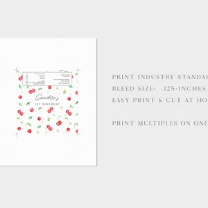 Editable Cherry Berry First Chocolate Wrapper Candy Bar Wrapper Cowgirl ...