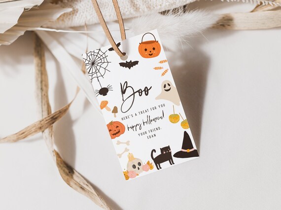 Halloween Thank You Tag Witch Gift Tag Party Favor Tag Trick or Treat ...