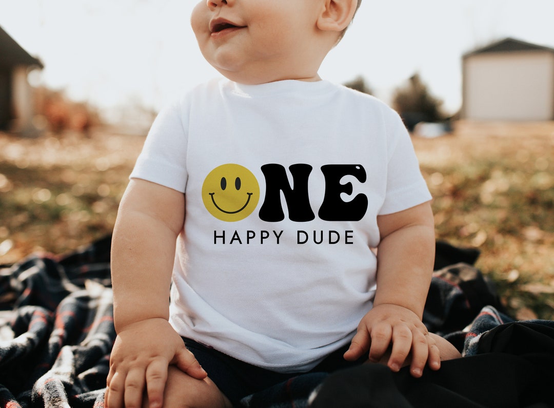 Retro One Happy Dude One Cool Dude Smile Face Toddler T-shirt 727 - Etsy