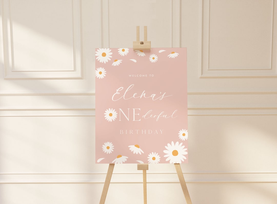 Editable Daisy Welcome Sign Custom Sign Entrance Sign Birthday Decor ...