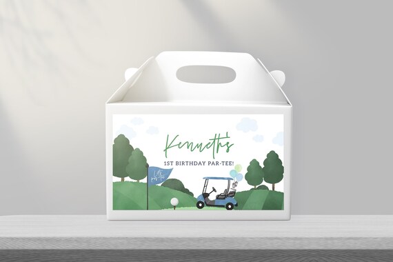 Golf Gable Box Label Golf Favor Box Label Golf Modern Birthday ...