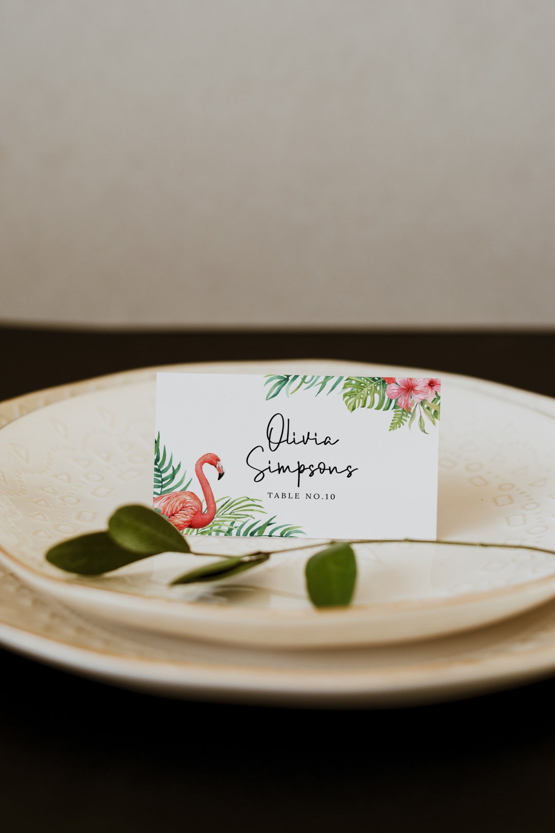 Editable Summer Tropical Flamingo Place Card Template Editable - Etsy