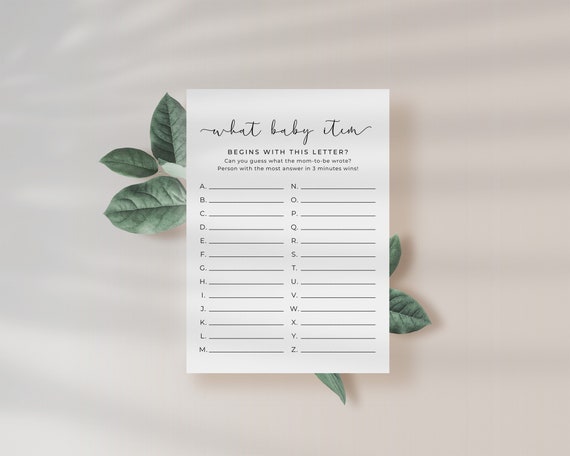 Instant Download Editable What Baby Item Begins With This Letter Baby ...