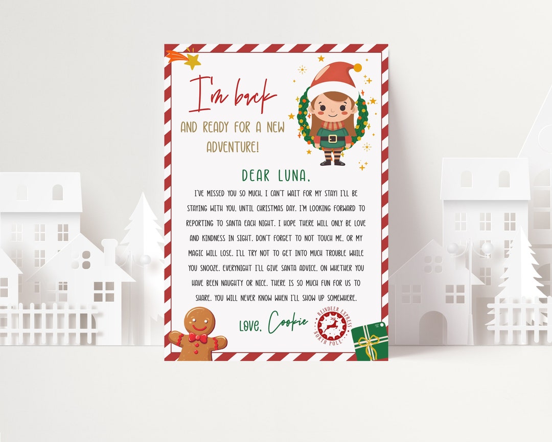 Editable Elf Carta de llegada Elf Carta de retorno Elf Estoy - Etsy México