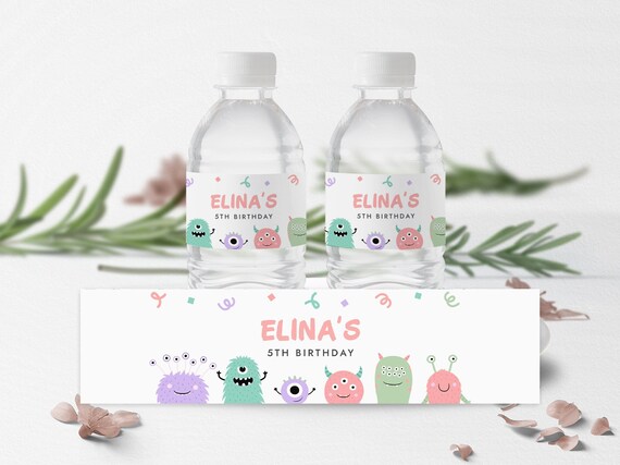 Editable Monster Water Bottle Label Little Monster Label Template ...