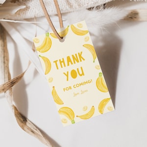 Editable Banana Thank You Tag Favor Tag Let's Go Banana Fruit Gift Tag ...