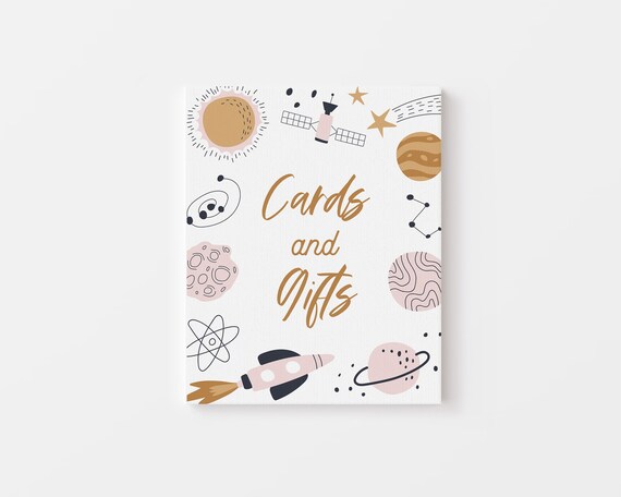 Instant Download Outer Space Cards and Gifts Sign Space Modern Birthday ...
