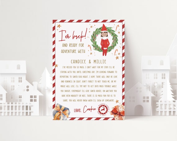 Editable Letter Arrival from Elves Elf is back Hello Letter from Elf ...