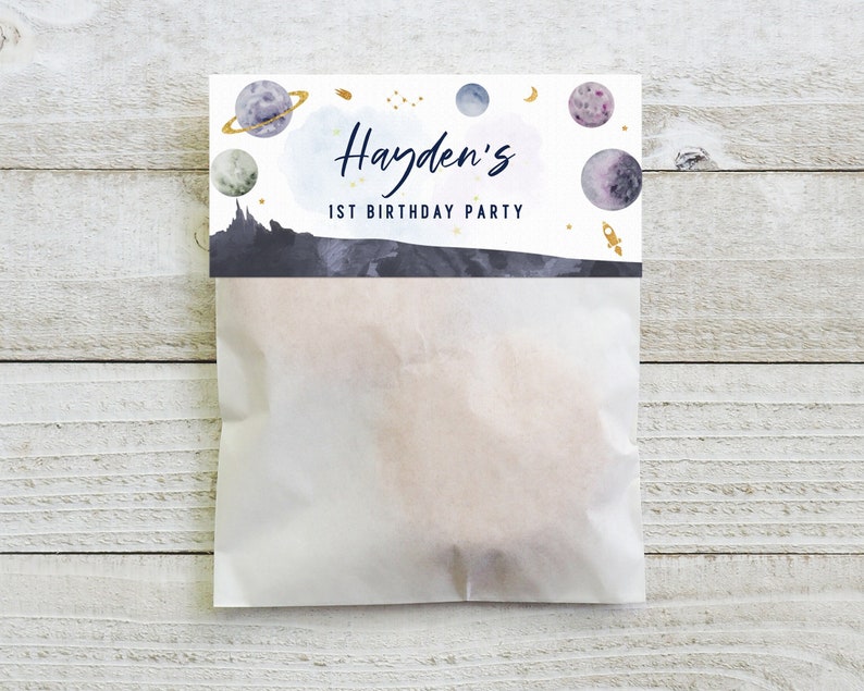 Outer Space Treat Bag Toppers Space Birthday Gift Bag Toppers - Etsy