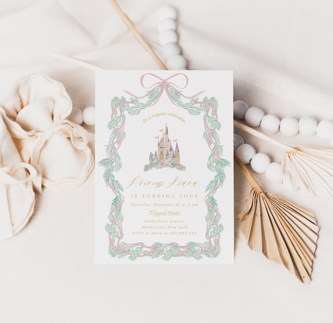 Princess Castle Birthday Invitation Template Princess Invitation ...