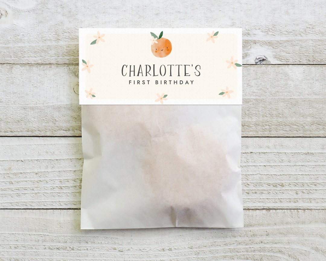 Editable Little Cutie Treat Bag Toppers Gift Bag Toppers Orange ...