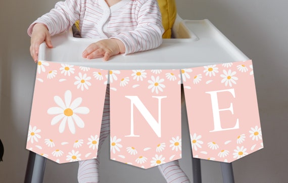 Instant Download Editable Daisy One Banner High Chair Banner Printable ...