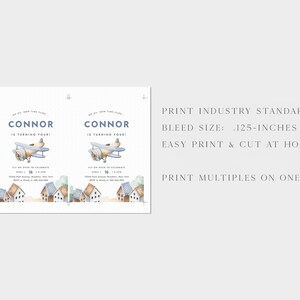 Plane Birthday Invitation Template Fly on Over Time Flies Editable ...