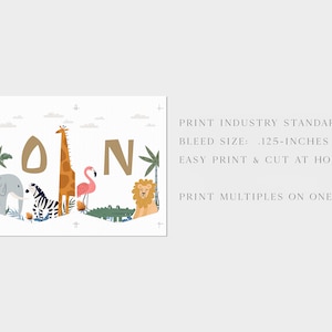 Editable Safari Animal Wild Animal Jungle Animal Happy Birthday Banner ...