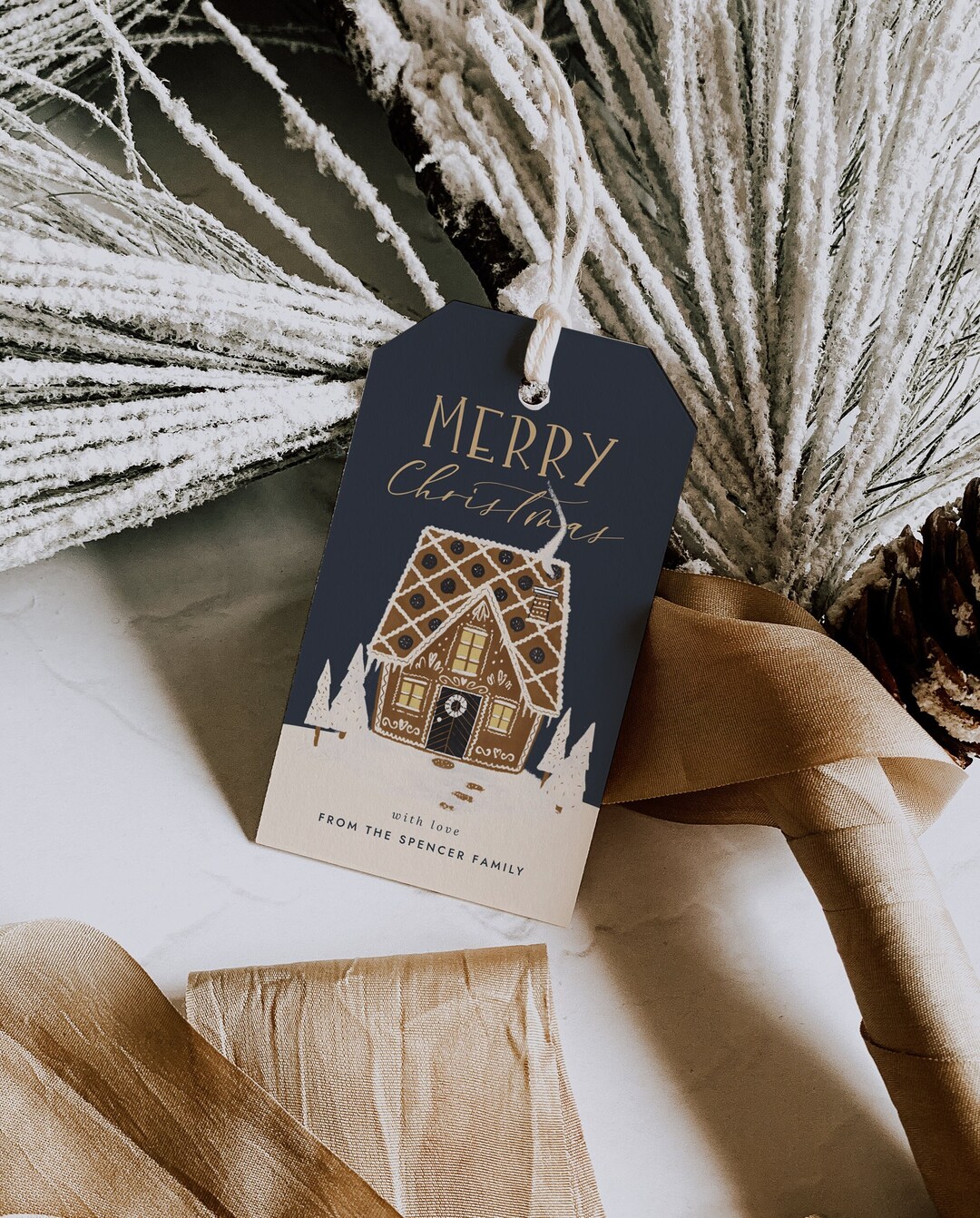 Editable Merry Christmas Gingerbread House Gift Tag Thank You Tag Food ...