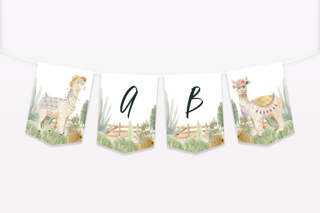 Editable Llama Happy Birthday Banner Alpaca High Chair Banner - Etsy