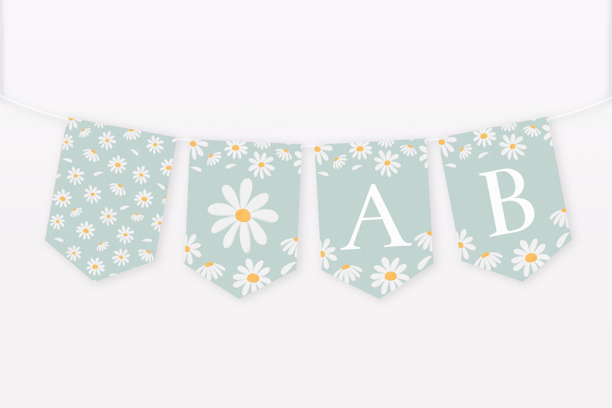 Editable Daisy Happy Birthday Banner High Chair Banner - Etsy